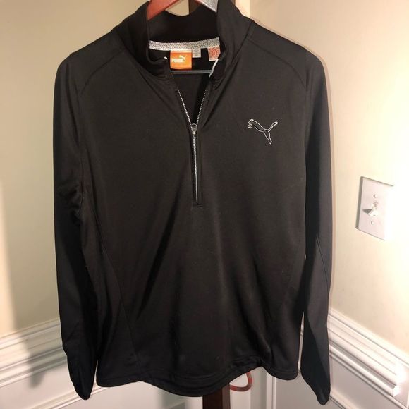 Puma | Tops | Puma Stretch Half Zip Top Black | Poshmark